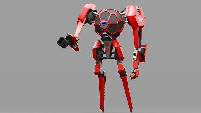 HEXA MOSQUITO DROID rigged character 3D model rigged | CGTrader