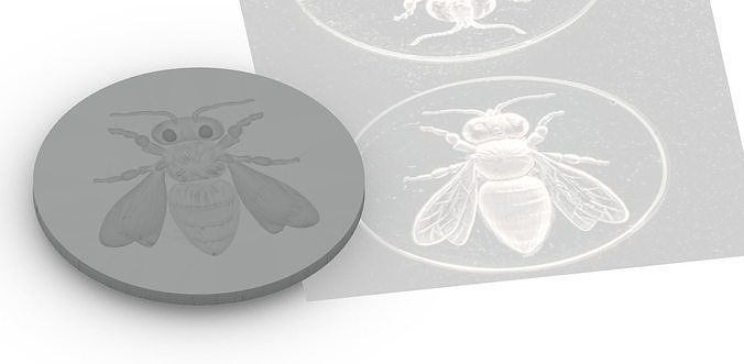 Bee Engraving design Intaglio design 3D model 3D printable | CGTrader