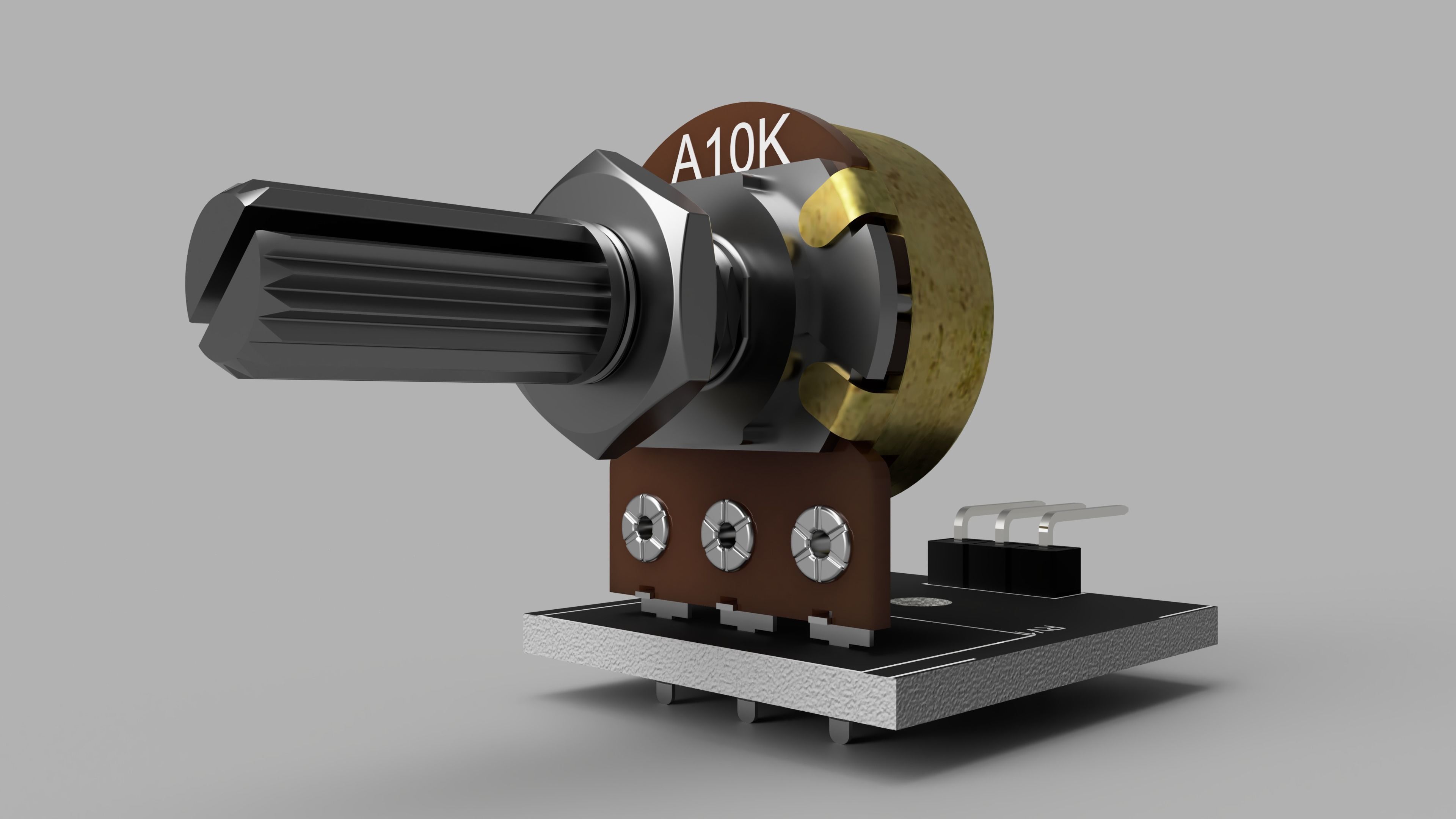 10k Potentiometer With Pcb Board 3d Model 3d Printable Cgtrader