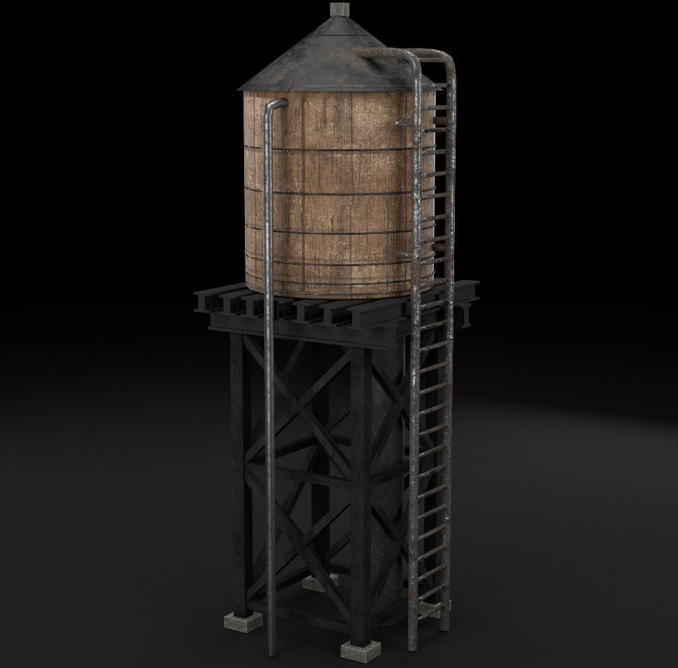 3D model reservoir 3d model PBR water tower VR / AR / low-poly | CGTrader