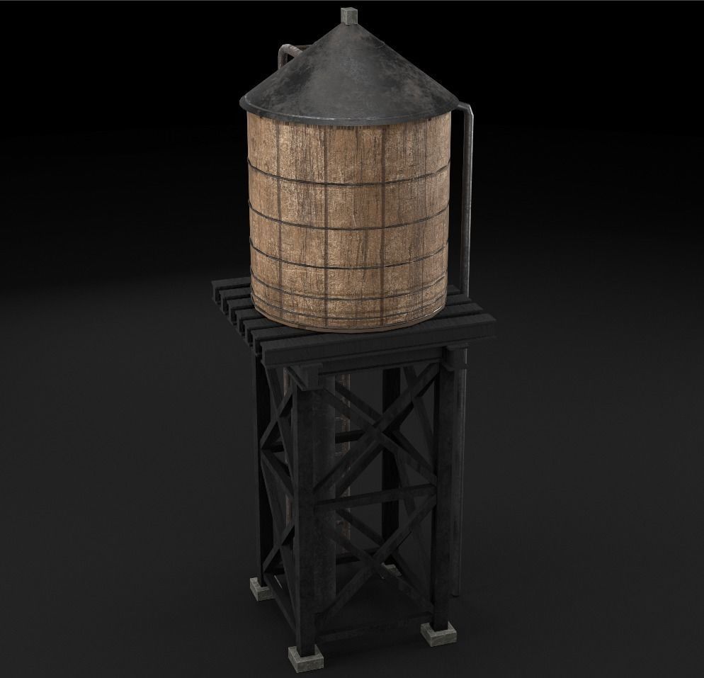 3D model reservoir 3d model PBR water tower VR / AR / low-poly | CGTrader