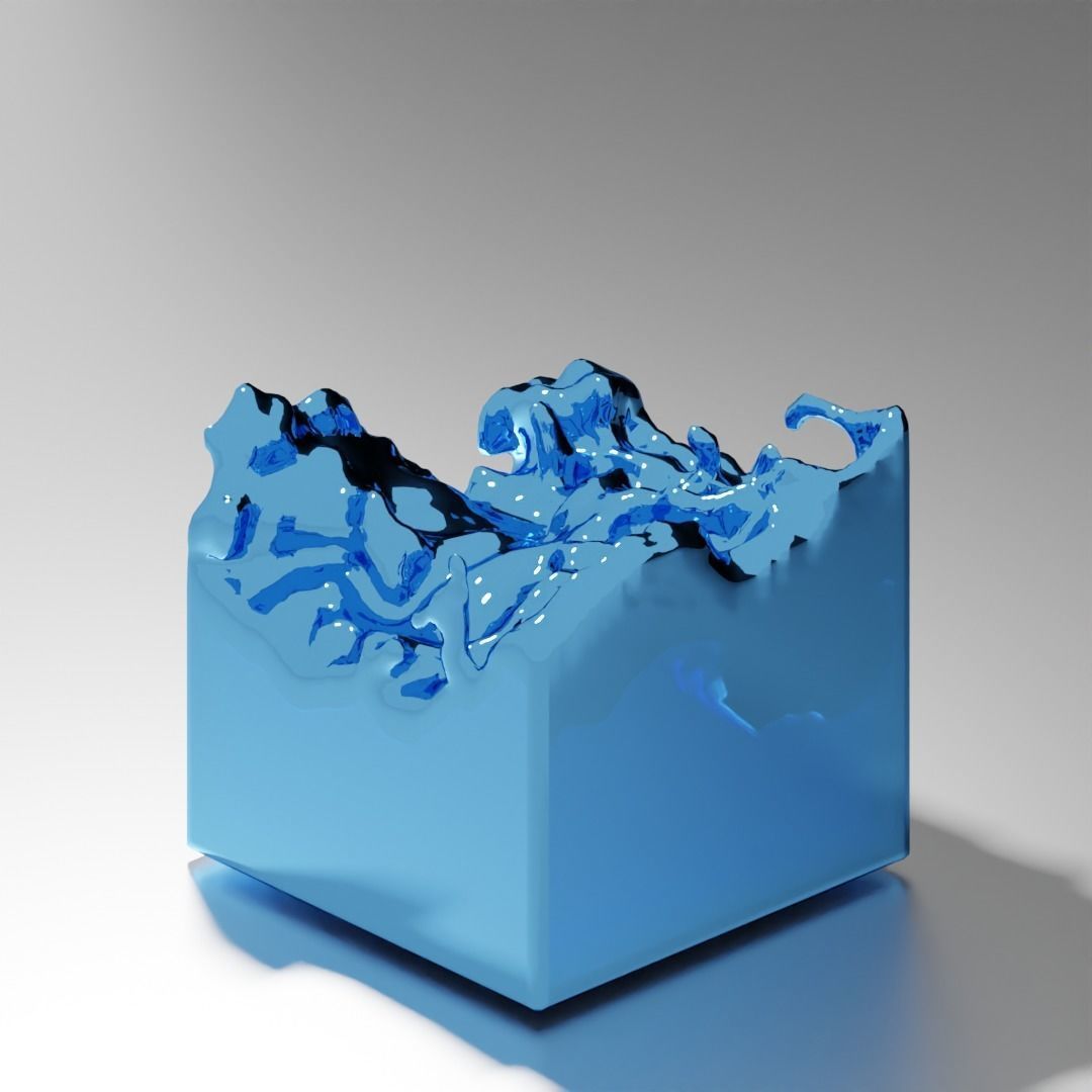 3D realistic water cube free VR / AR / low-poly 3D model animated ...