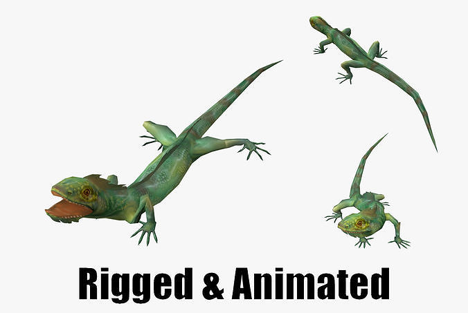 3D model low-poly animated lizard VR / AR / low-poly | CGTrader