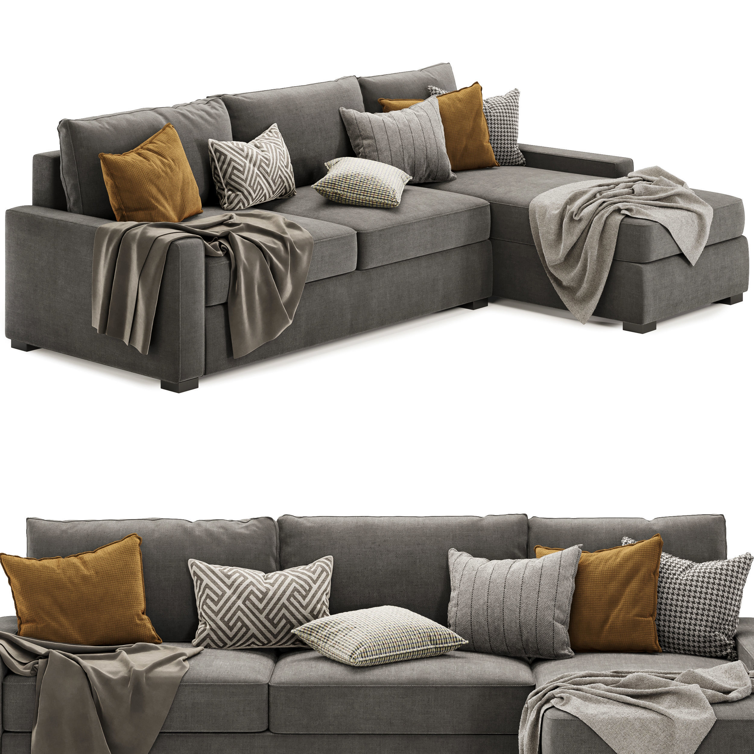 Maxwell sofa chaise sectional 3D model | CGTrader