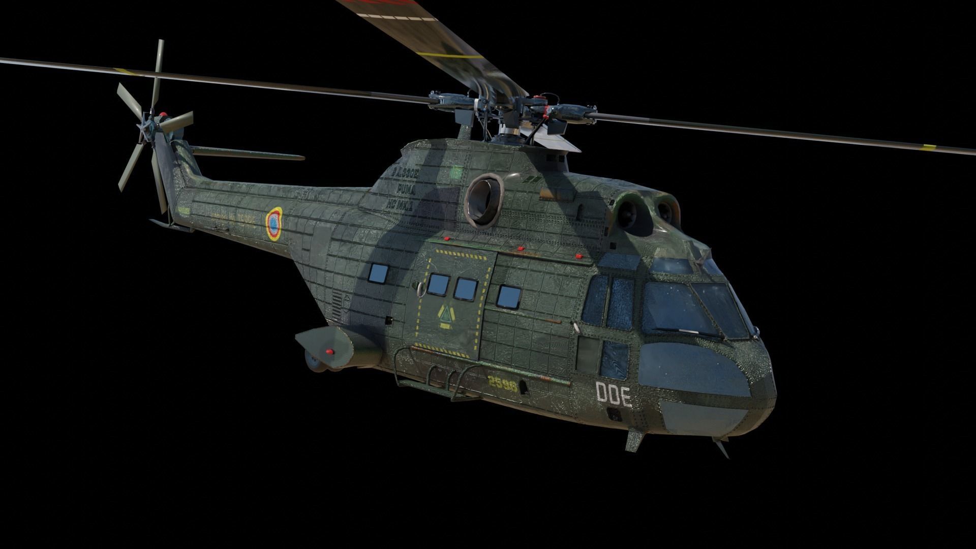 3D model Helicopter puma 9 textures VR / AR / low-poly | CGTrader