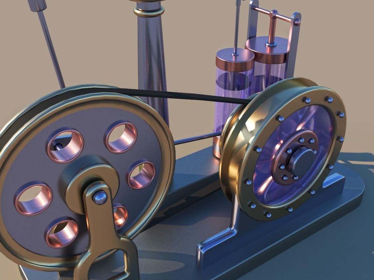 Steam motor engine with animation 3D model animated | CGTrader