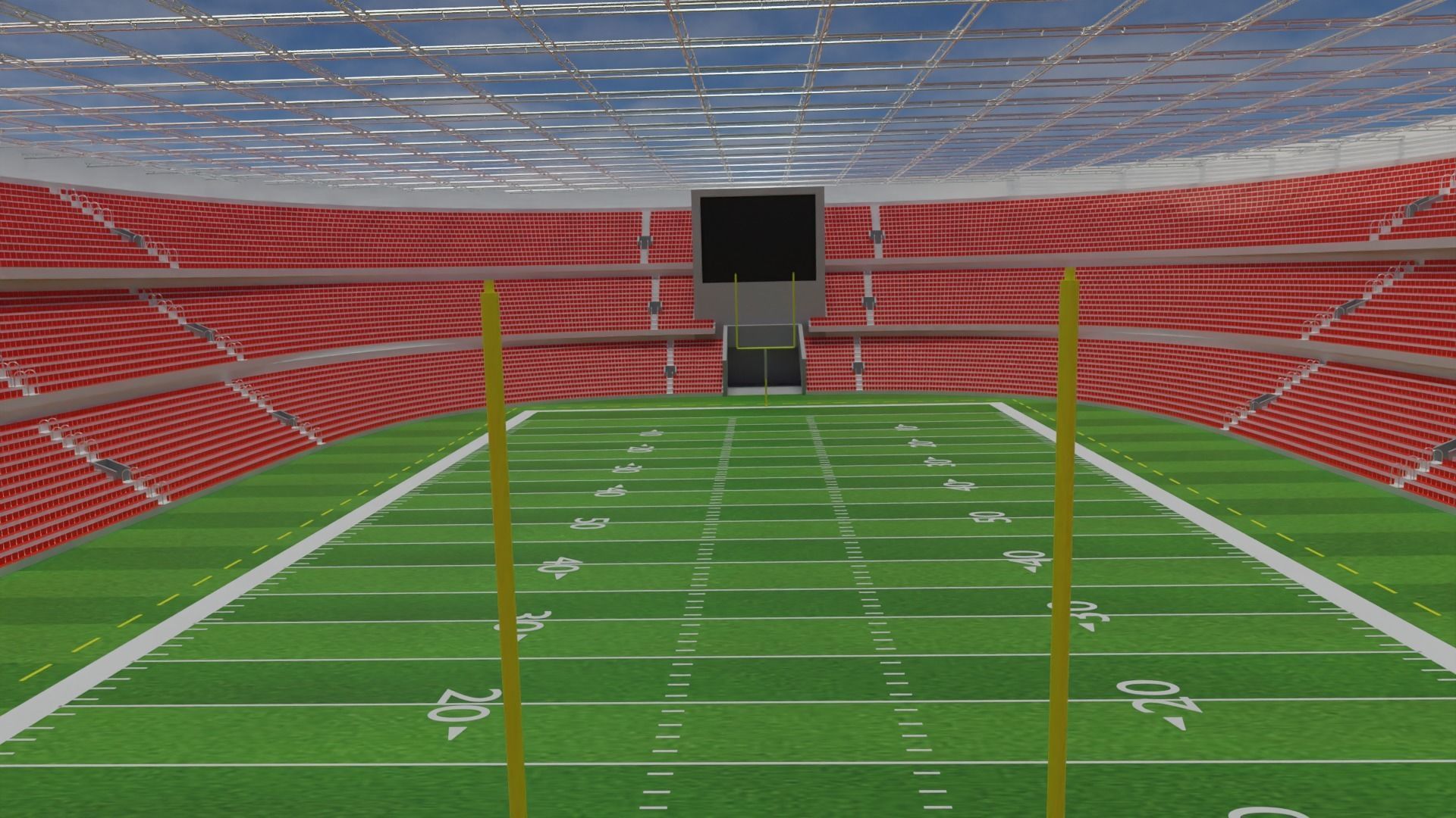 3D model American Football Stadium - Red VR / AR / low-poly | CGTrader