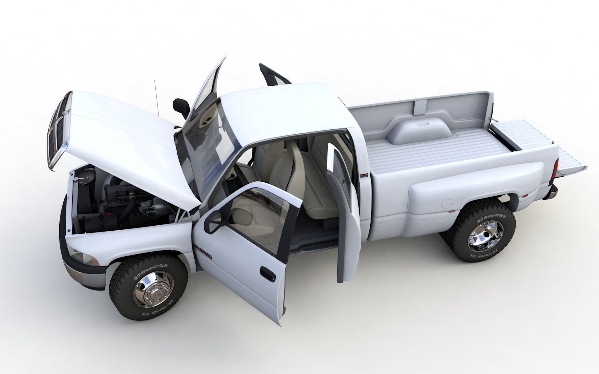 DODGE RAM 3500 DUALLY 2001 3D model | CGTrader