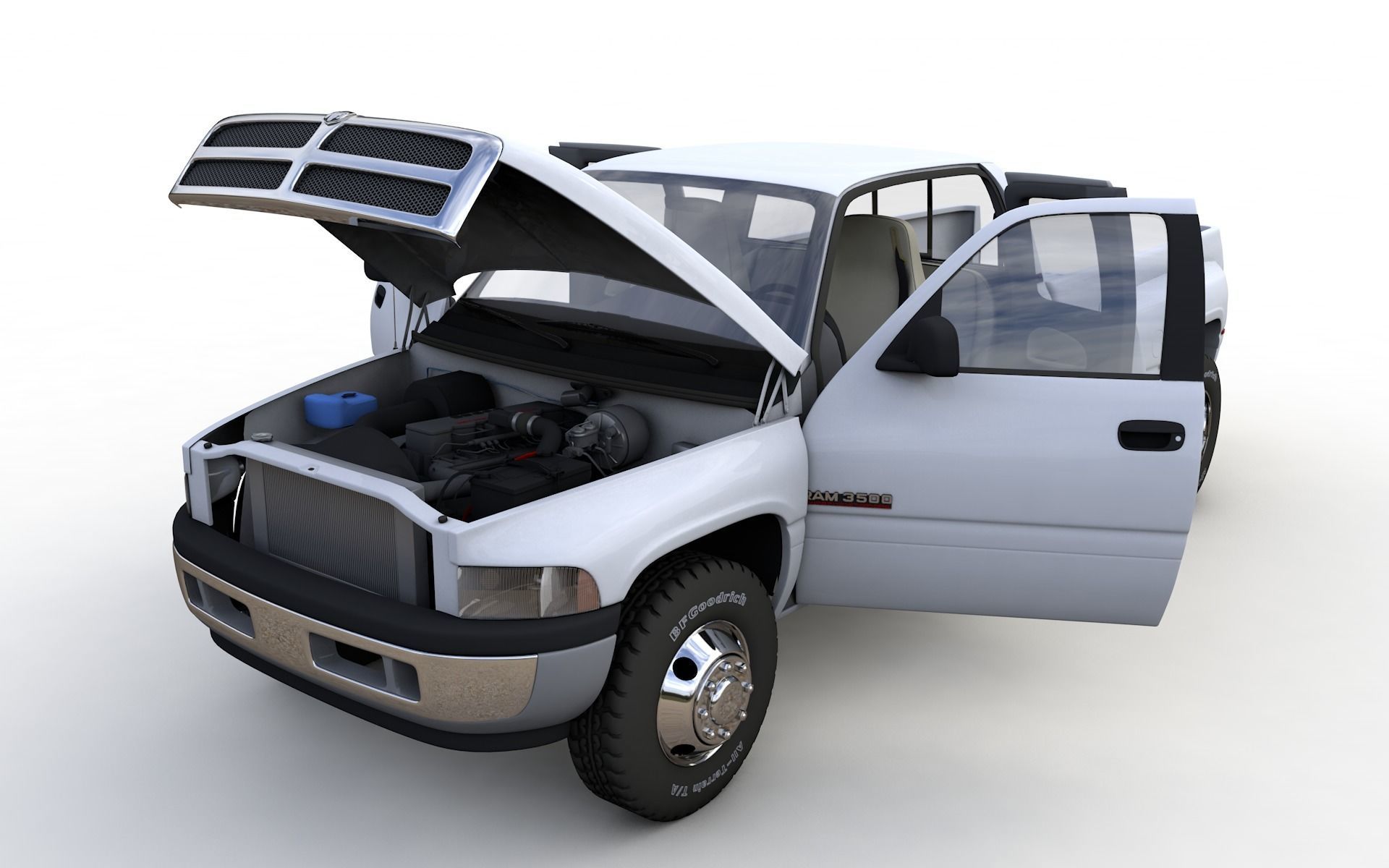 DODGE RAM 3500 DUALLY 2001 3D model | CGTrader