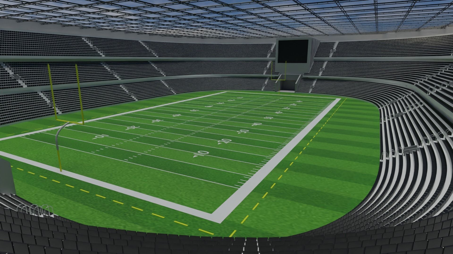 3D model American Football Stadium - Black VR / AR / low-poly | CGTrader
