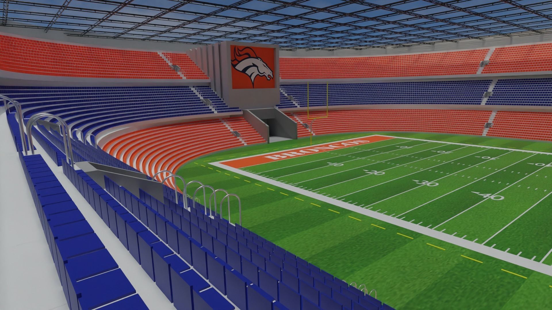 3D model Denver Broncos - American Football Stadium VR / AR / low-poly ...