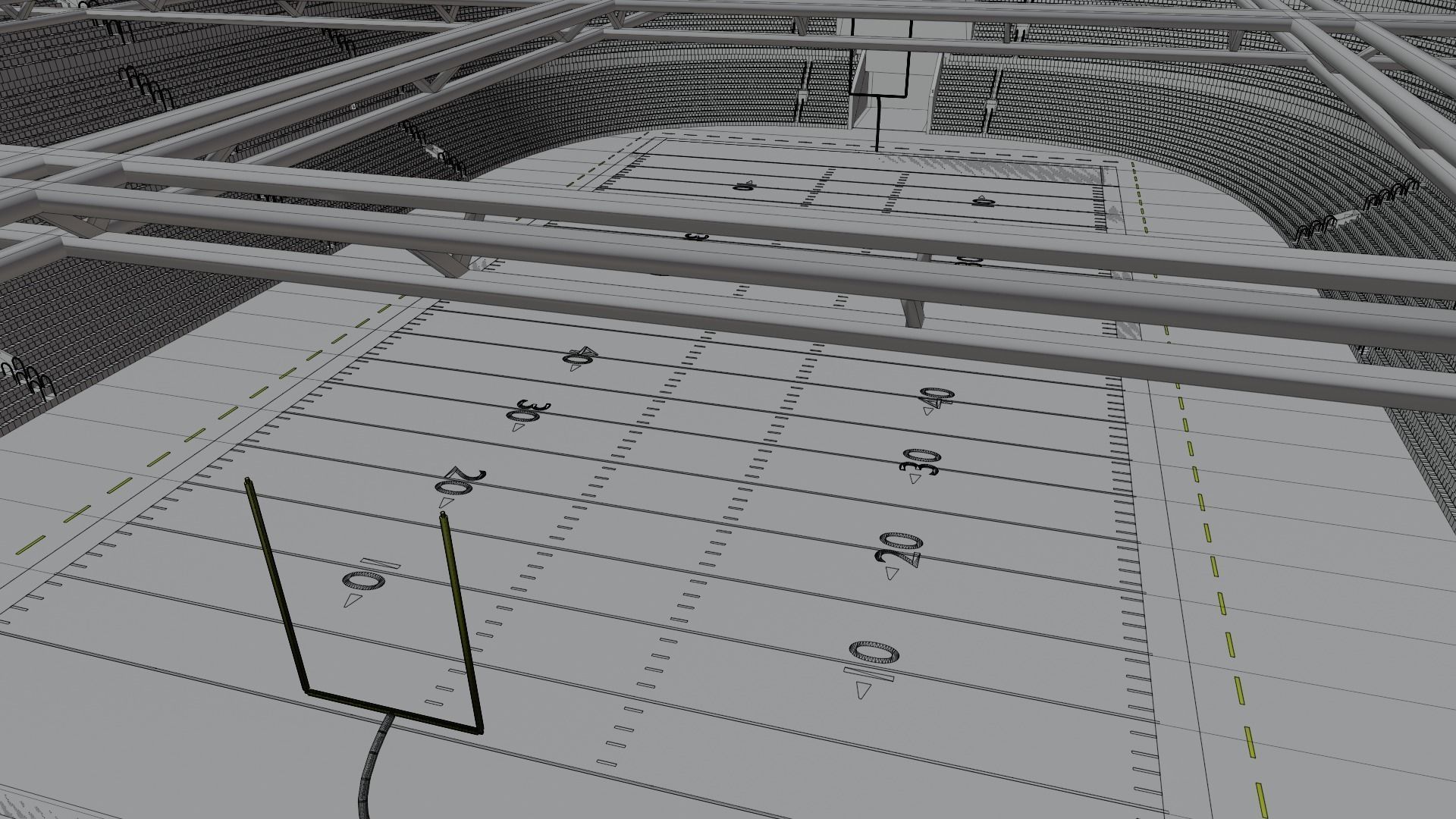 3D model Detroit Lions - American Football Stadium VR / AR / low-poly ...