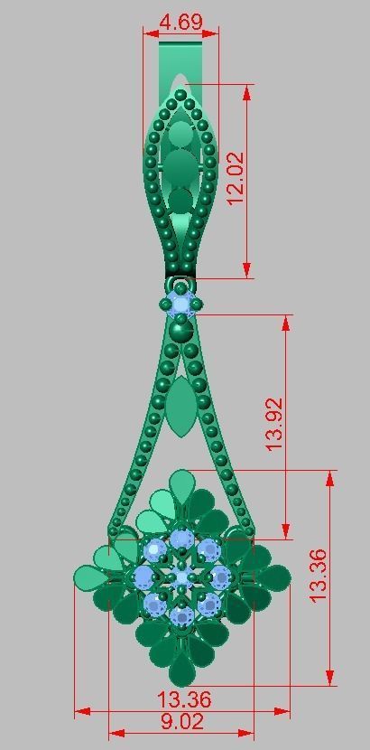 Earring 3D model 3D printable model 0091-7 3D model 3D printable | CGTrader