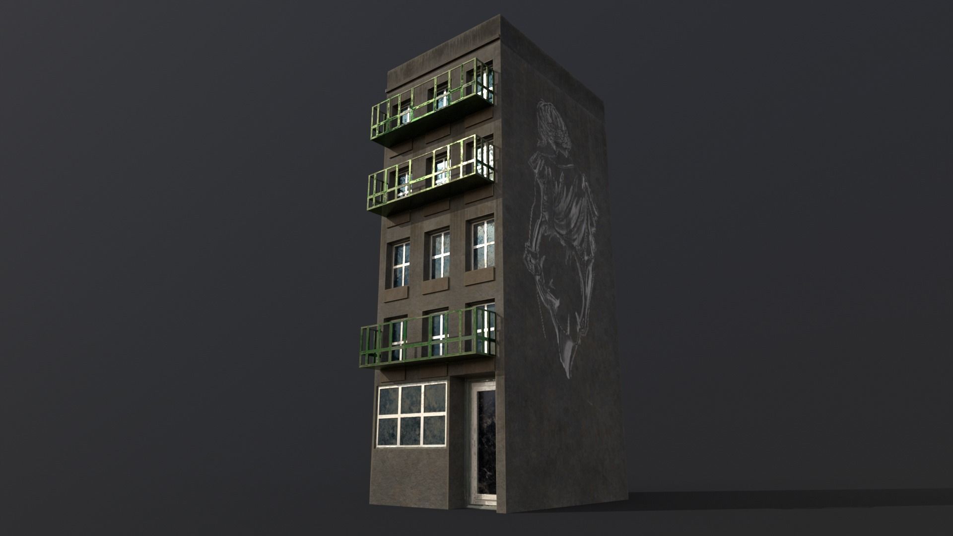 3D model 42 Painted Buildings - Unity and UE package VR / AR / low-poly | CGTrader