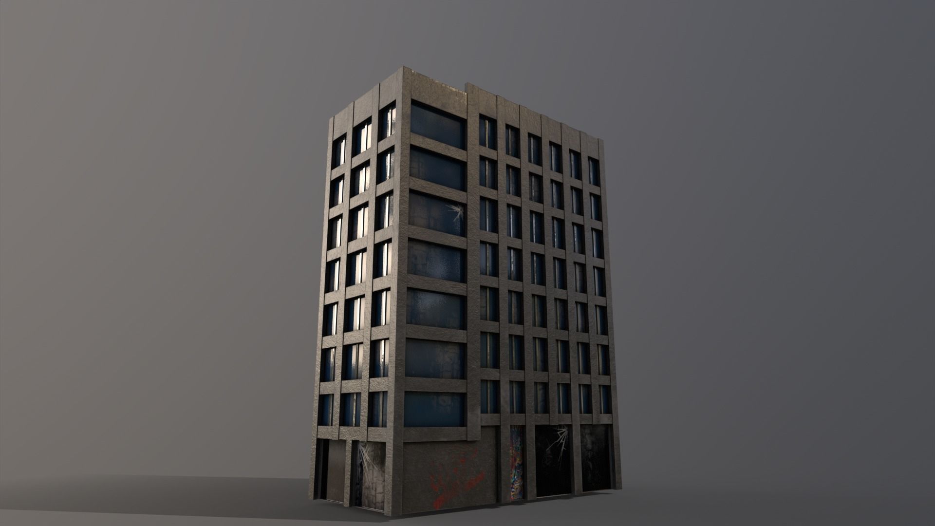 3D model 42 Painted Buildings - Unity and UE package VR / AR / low-poly | CGTrader