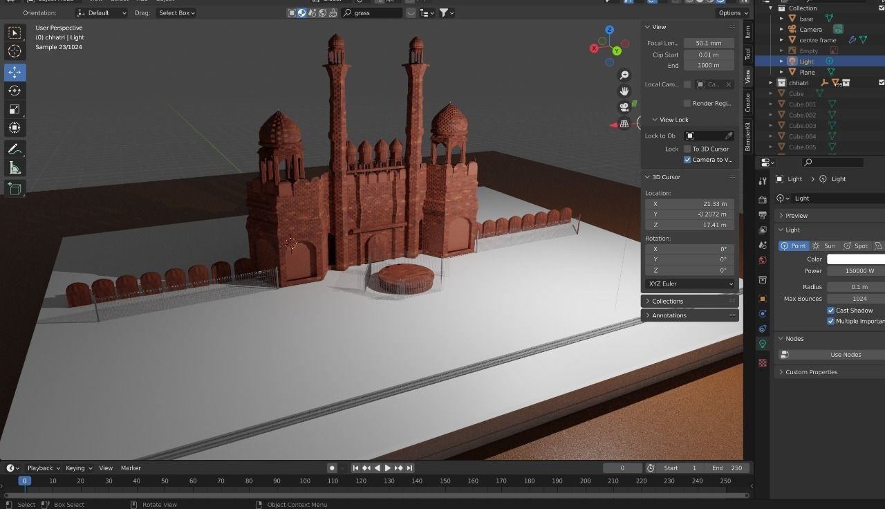 Redfort Delhi India republic day independence day 3D model animated ...