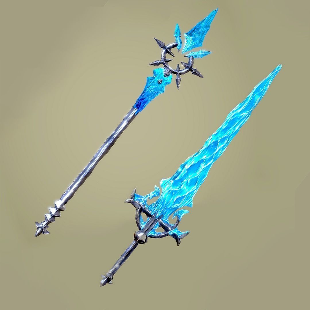 3D Model Collection Ice Sword and Ice Spear VR / AR / low-poly | CGTrader