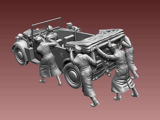 horch 901and general Rommel 3D model 3D printable | CGTrader