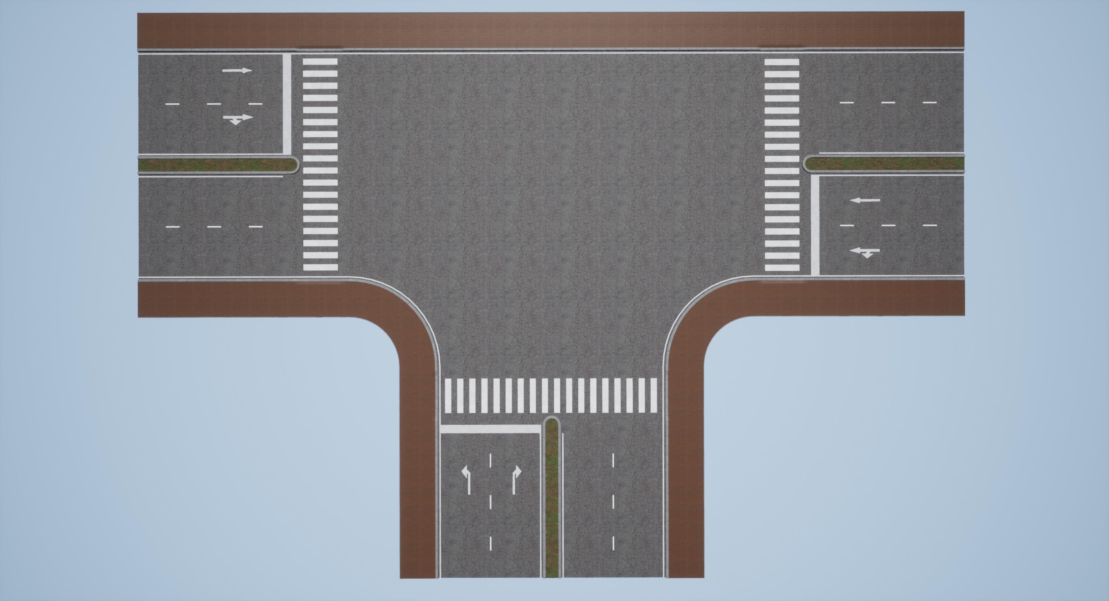 3D model Highway Streets and Construction Roads Unreal Engine Project ...