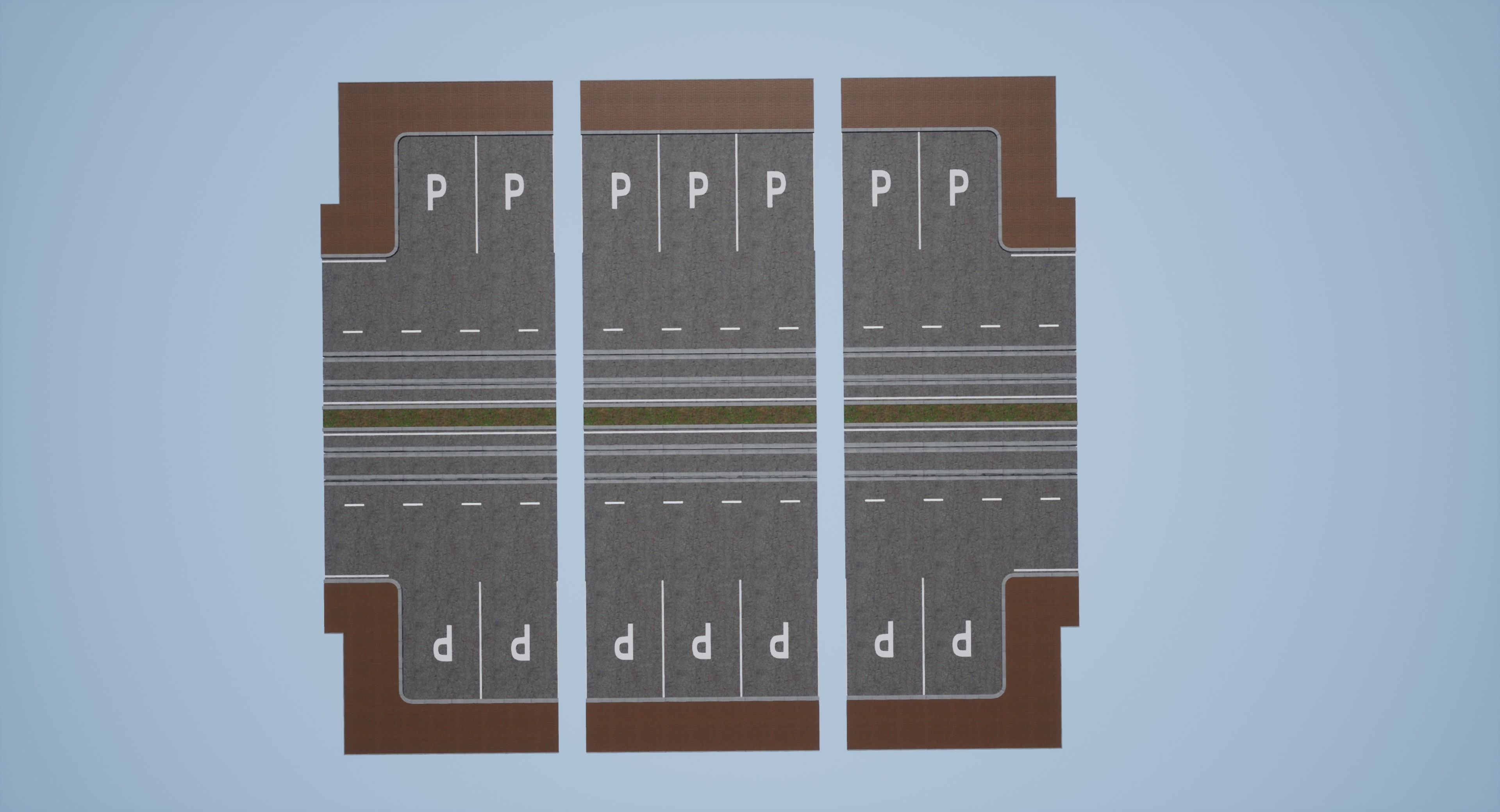 3D model Highway Streets and Construction Roads Unreal Engine Project ...