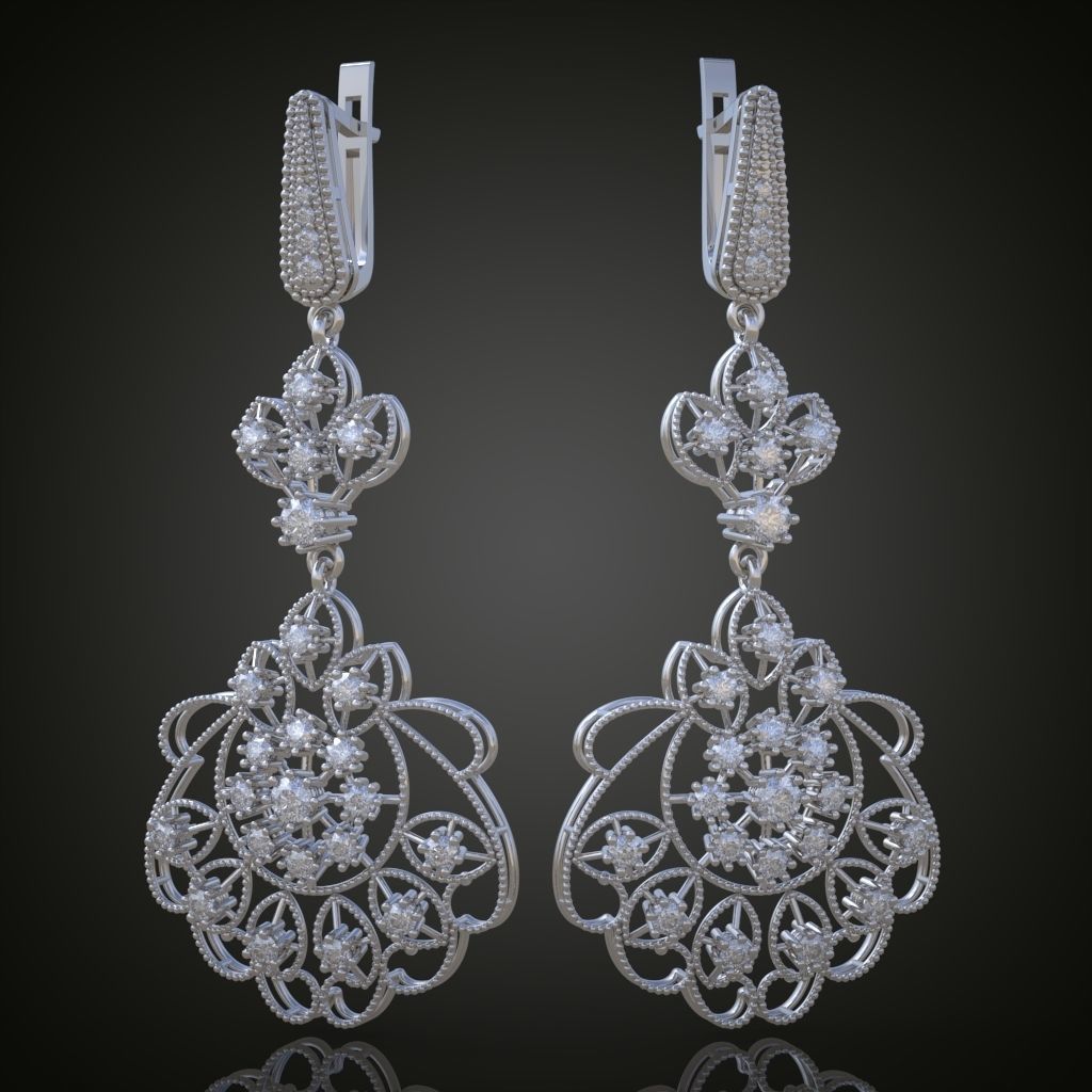 Earring 3D model 3D printable model 0102-49 free 3D model 3D printable | CGTrader