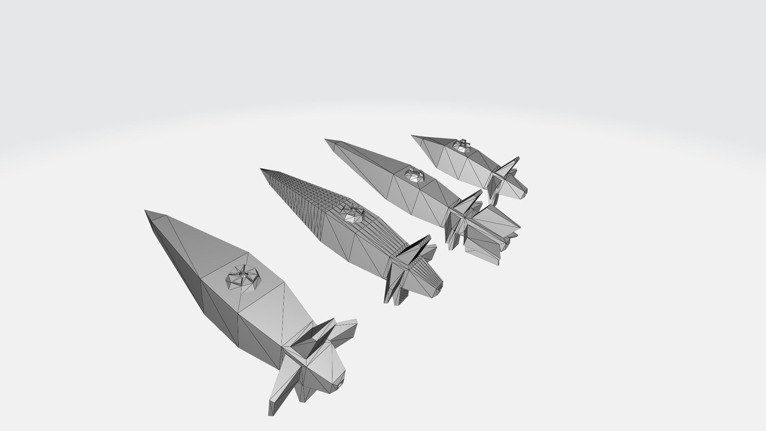 Nuke missile brothers for all lowpoly free VR / AR / low-poly 3D model ...