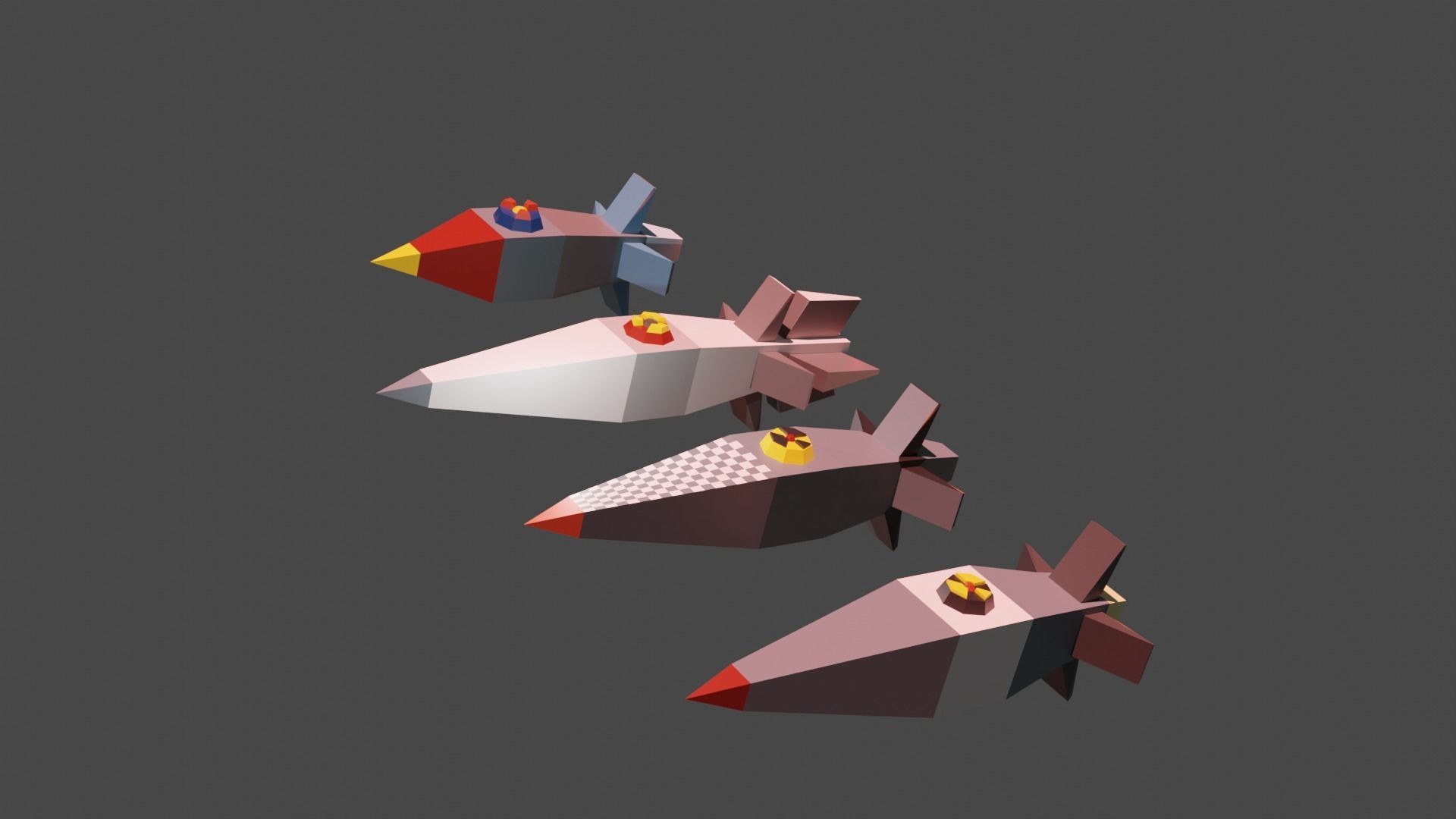 Nuke missile brothers for all lowpoly free VR / AR / low-poly 3D model ...