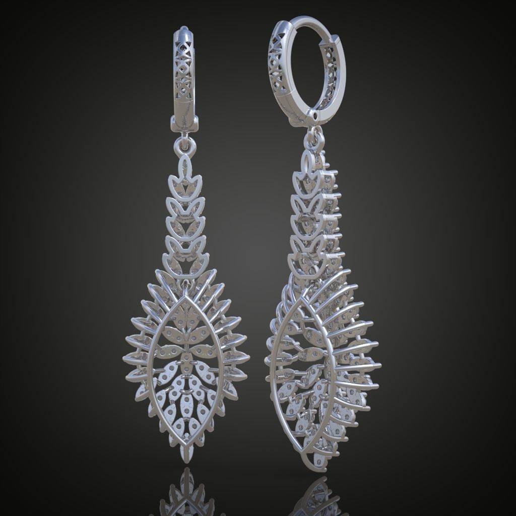 Earring 3D model 3D printable model 0104-10ol free 3D model 3D ...