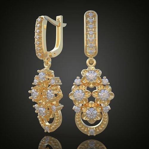 Earring 3D model 3D printable model 0106-11 free 3D model 3D printable ...