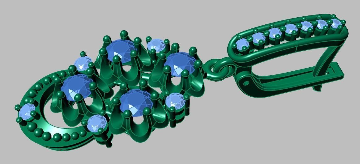 Earring 3D model 3D printable model 0106-11 free 3D model 3D printable ...