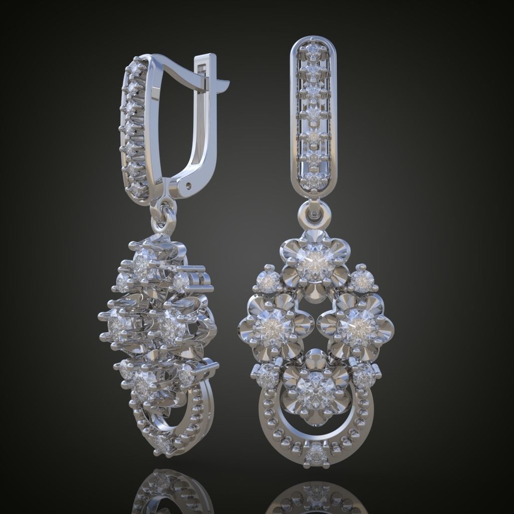 Earring 3D model 3D printable model 0106-11 free 3D model 3D printable ...