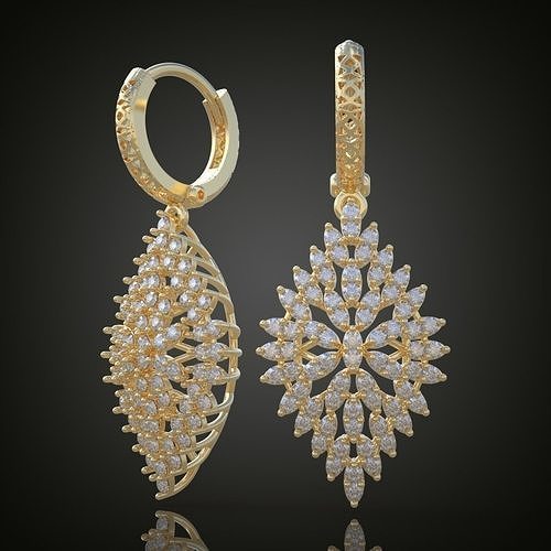 Earring 3D model 3D printable model 0105-10 free 3D model 3D printable ...