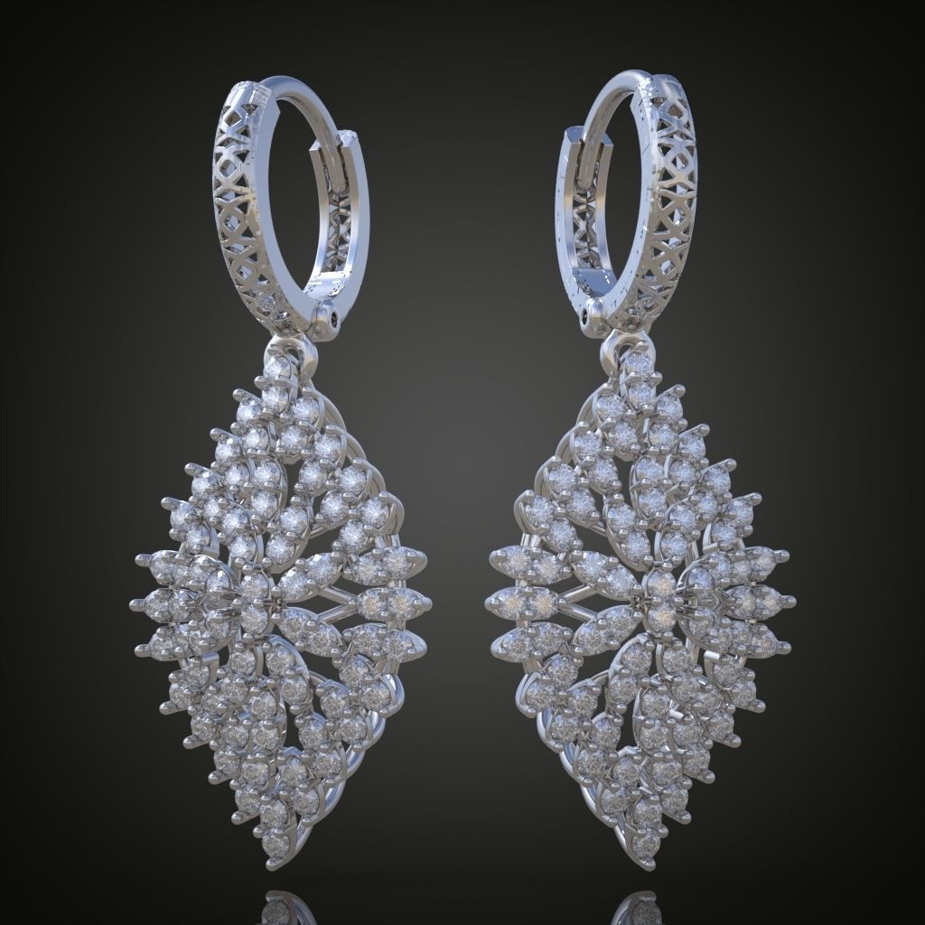 Earring 3D model 3D printable model 0105-10 free 3D model 3D printable ...