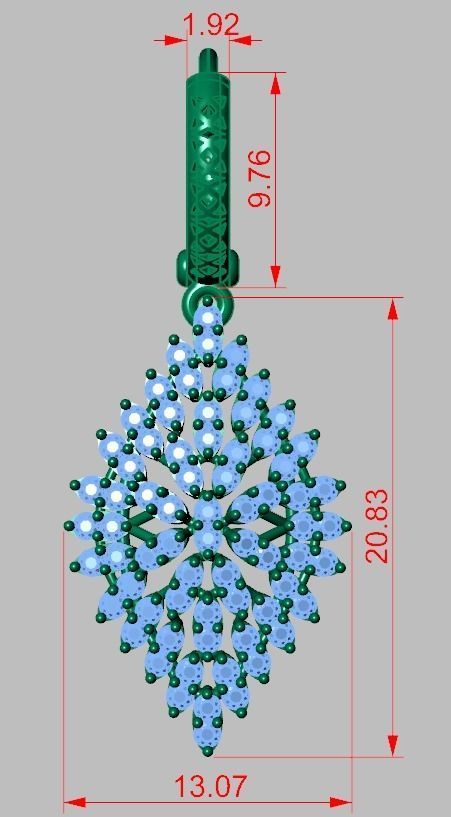 Earring 3D model 3D printable model 0105-10 free 3D model 3D printable ...