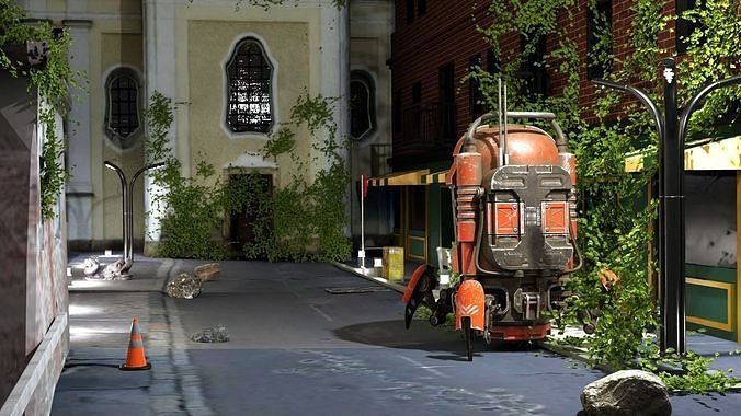 scifi scene 3D model animated rigged | CGTrader