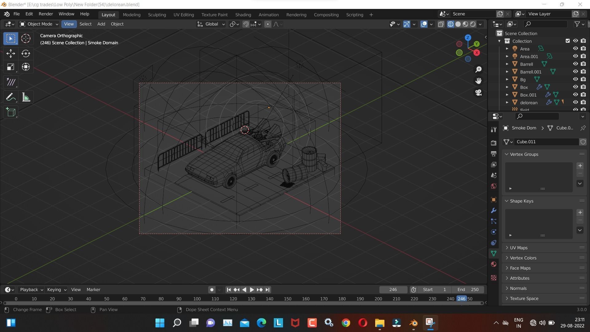 3D model Delorean 3d Model render in blender VR / AR / low-poly | CGTrader