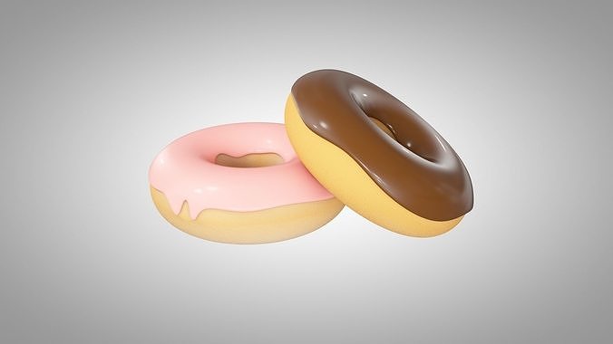 Donut two donuts free 3D model | CGTrader