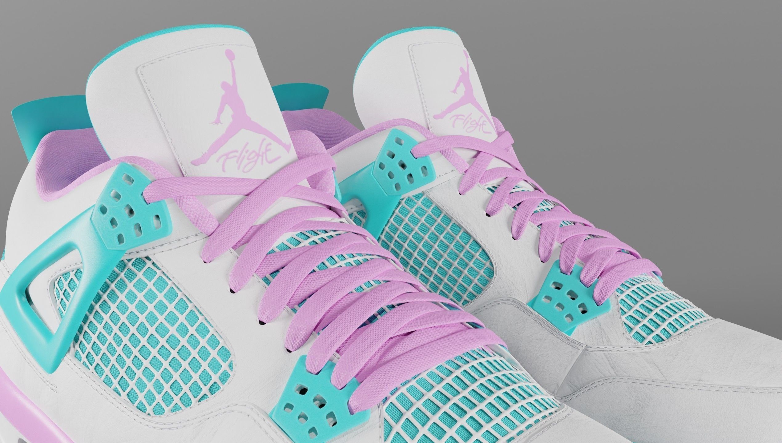 3D model Jordan 4 Miami Vice Shoe VR / AR / low-poly | CGTrader
