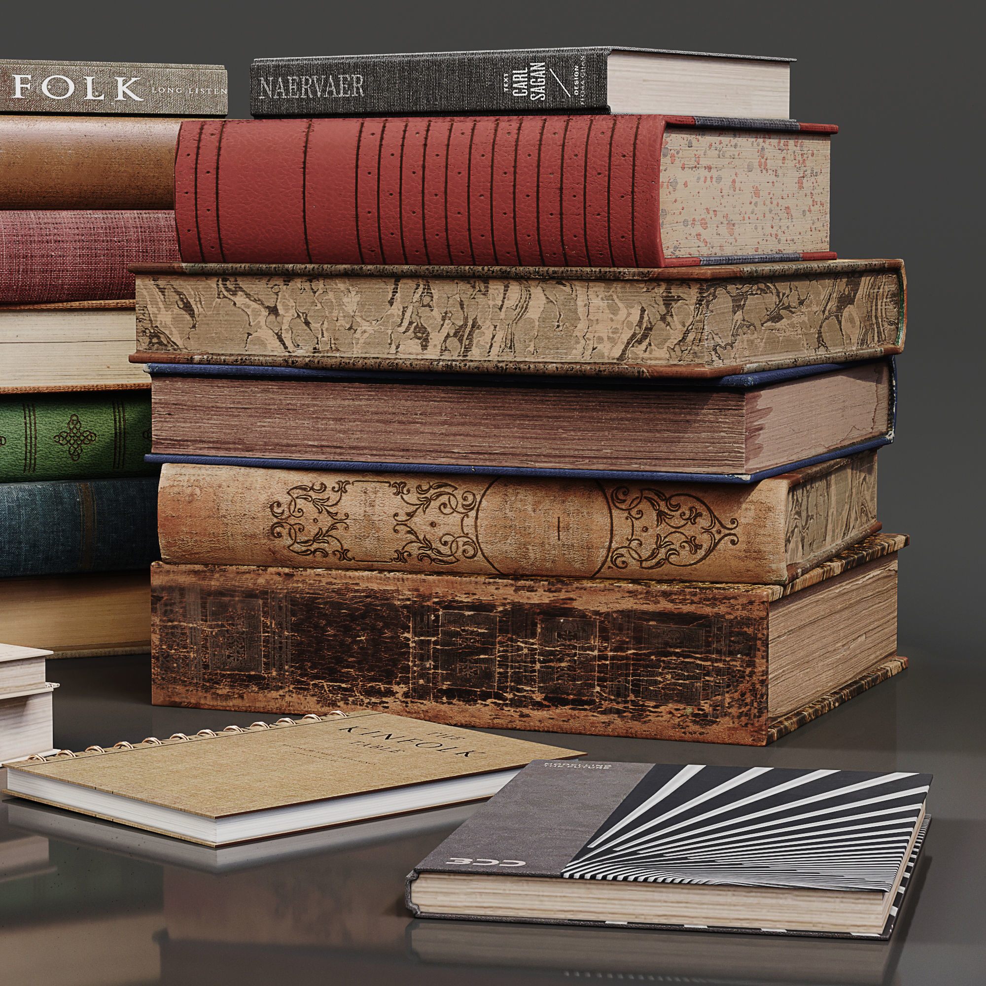 Classic Old Books 3D model | CGTrader