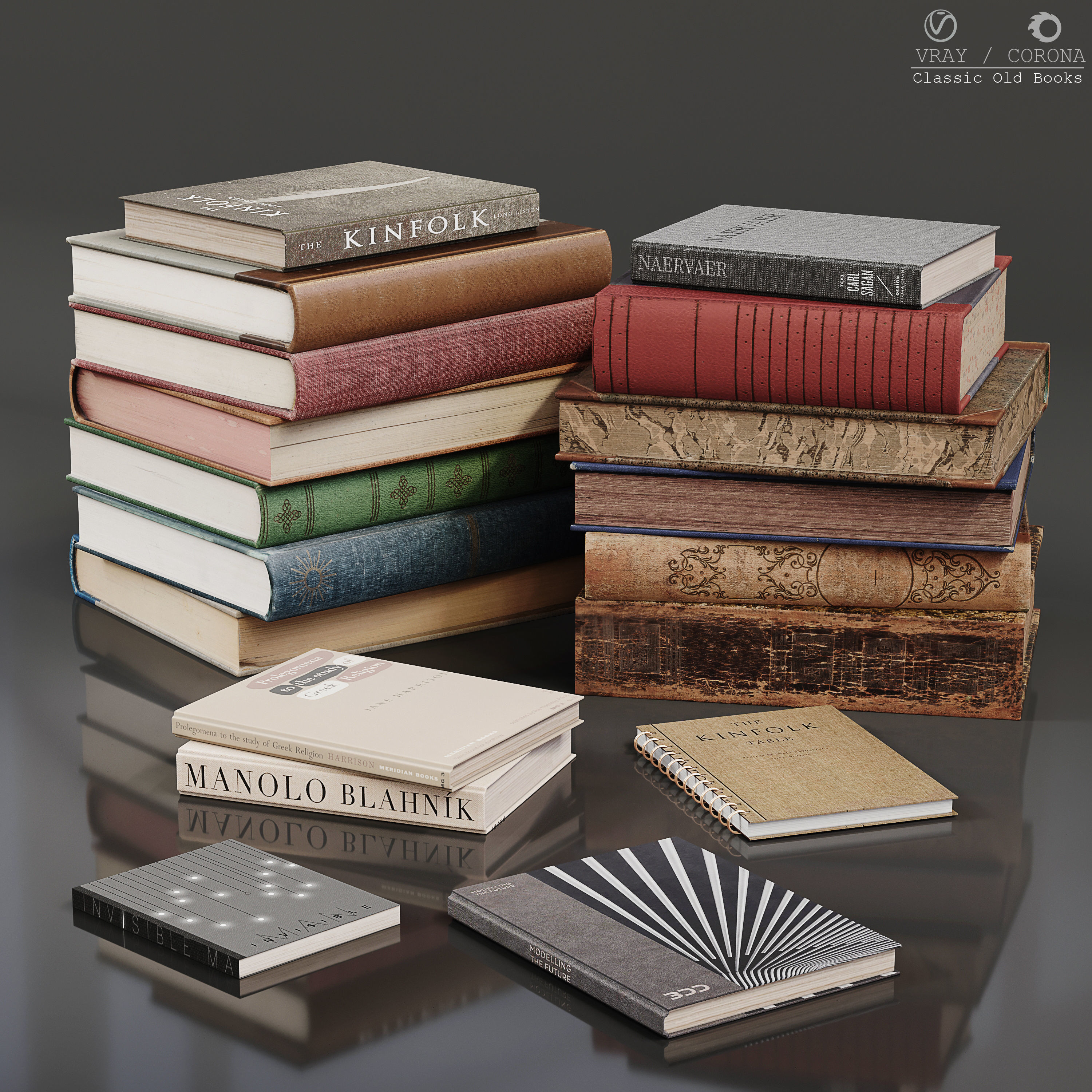 Classic Old Books 3D model | CGTrader