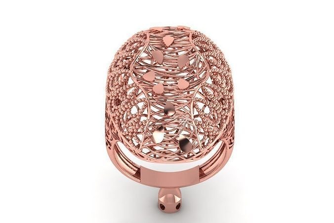 Long Filigree Ring STL OBJ FBX Renders Details 3D model 3D printable ...