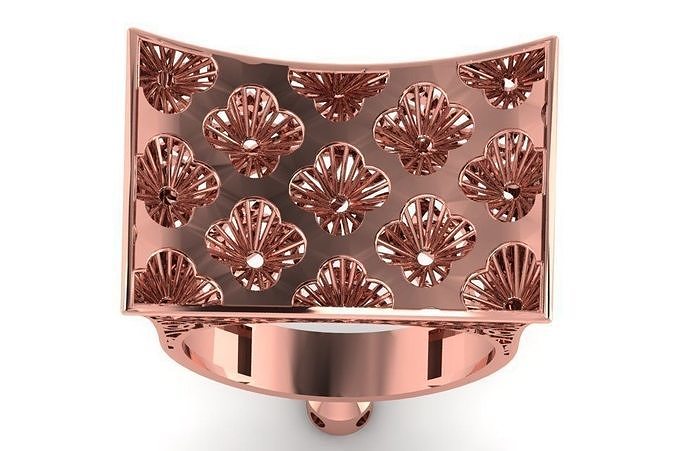 Long Filigree Ring STL OBJ FBX Renders Details 3D model 3D printable ...