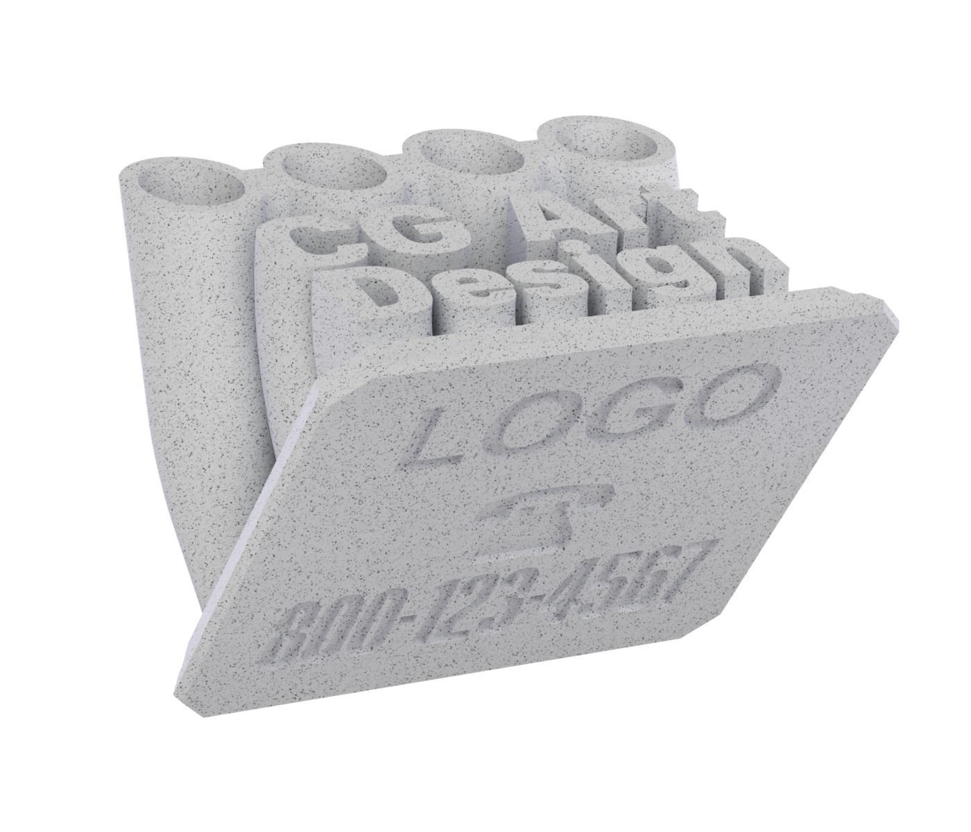 Printable Sweeping Text Plate With Pen Holder 3D model 3D printable ...