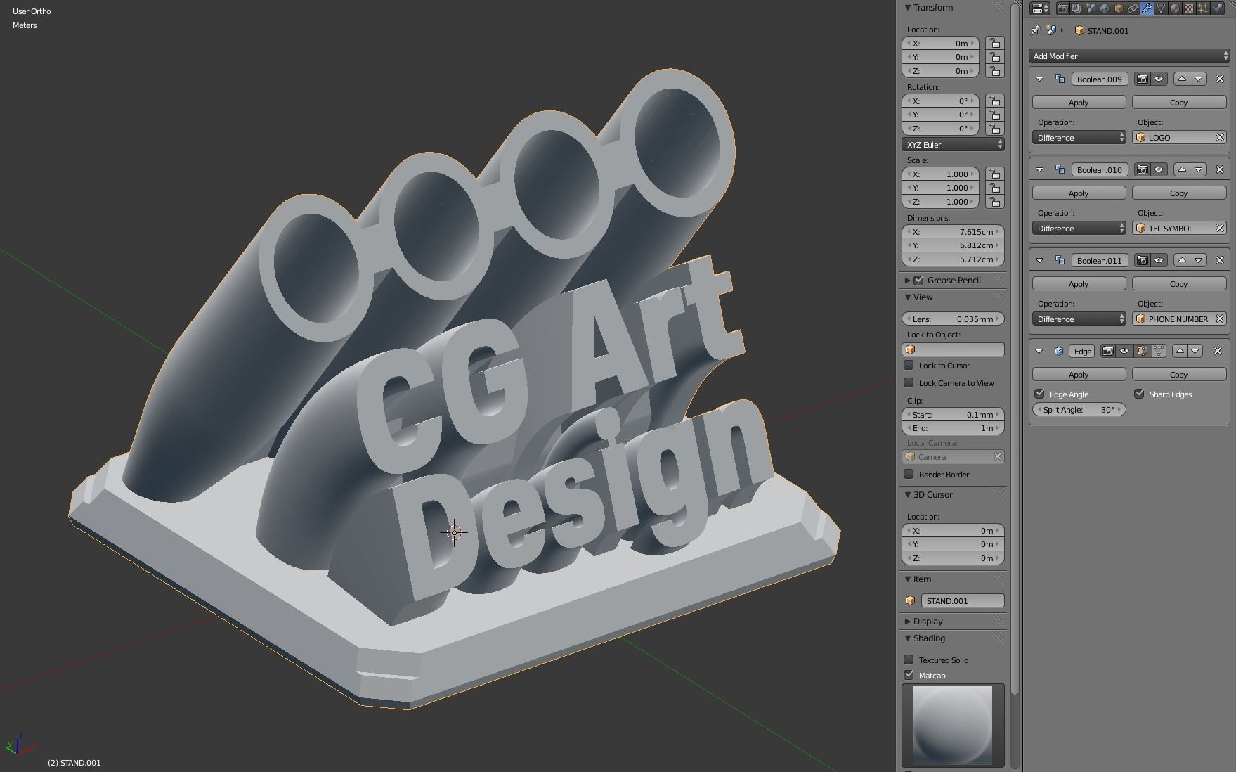 Printable Sweeping Text Plate With Pen Holder 3D model 3D printable ...