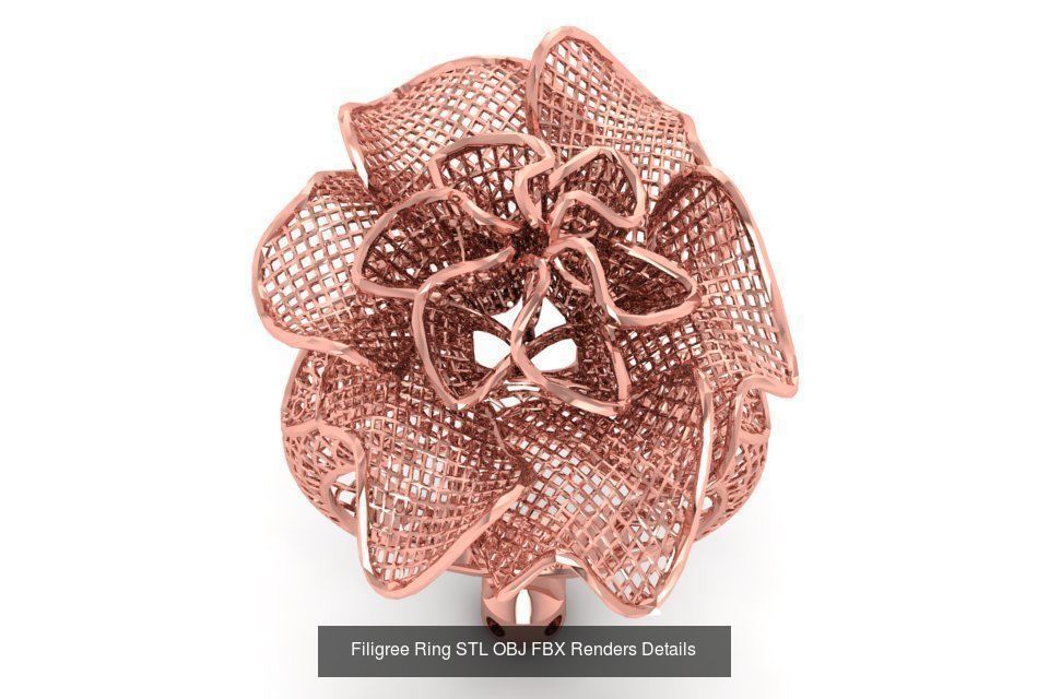 207 Vintage Filigree Rings STL OBJ FBX Render Details Collection | CGTrader