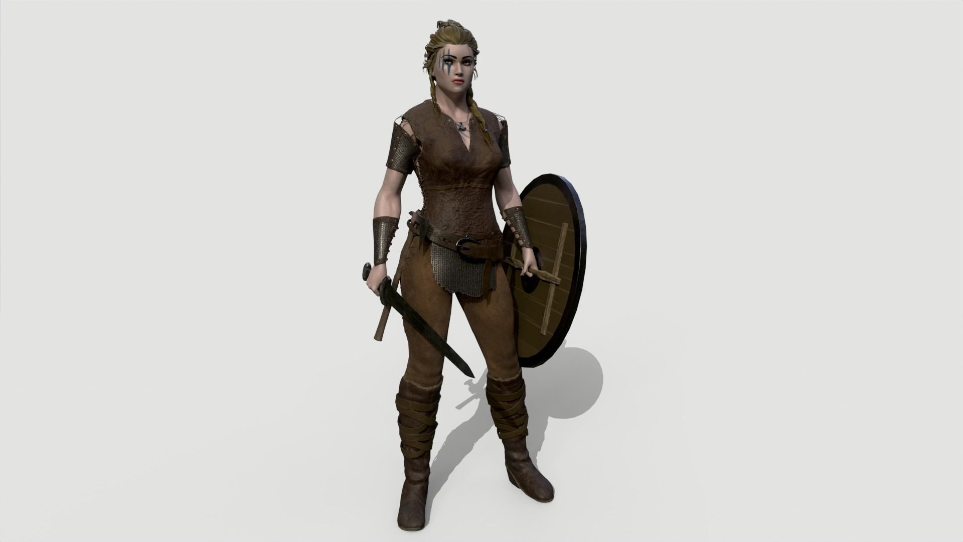 3D model Viking Shieldmaiden VR / AR / low-poly | CGTrader