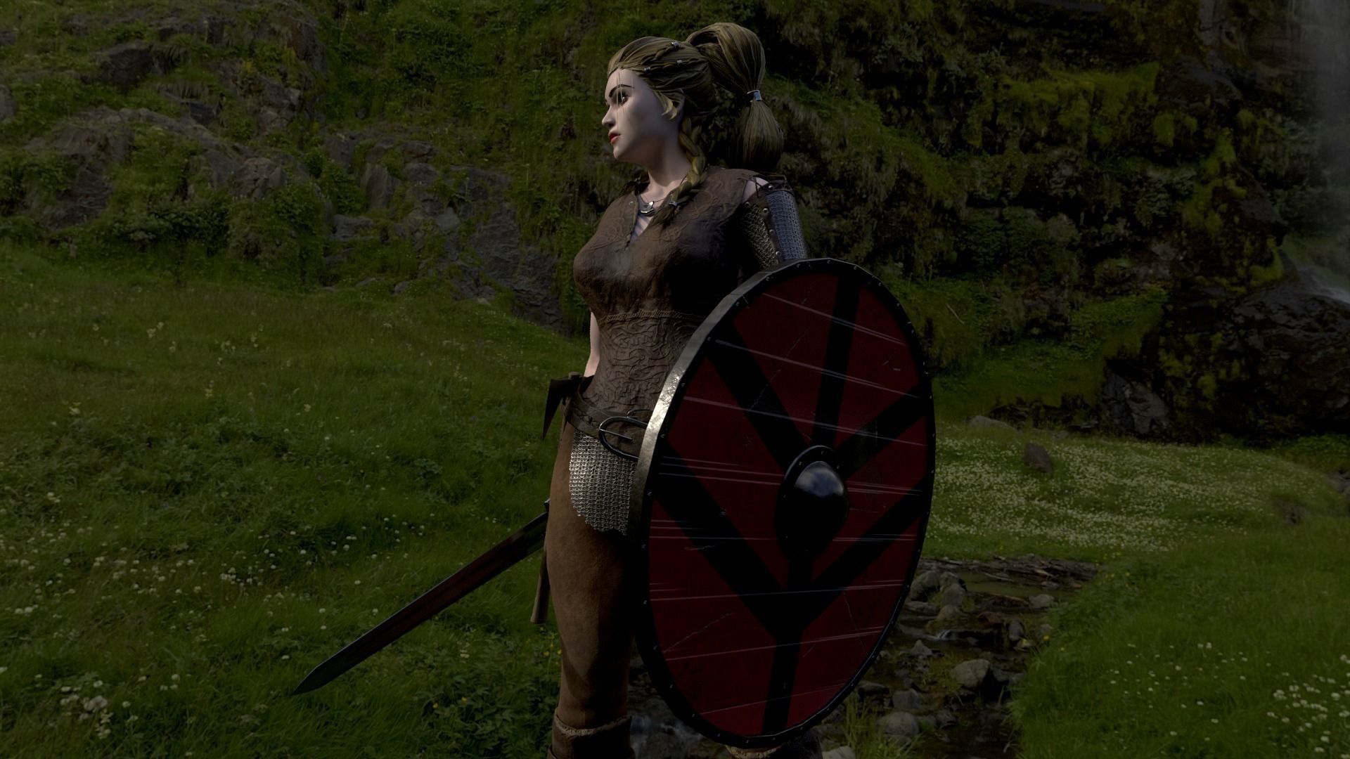 3D model Viking Shieldmaiden VR / AR / low-poly | CGTrader