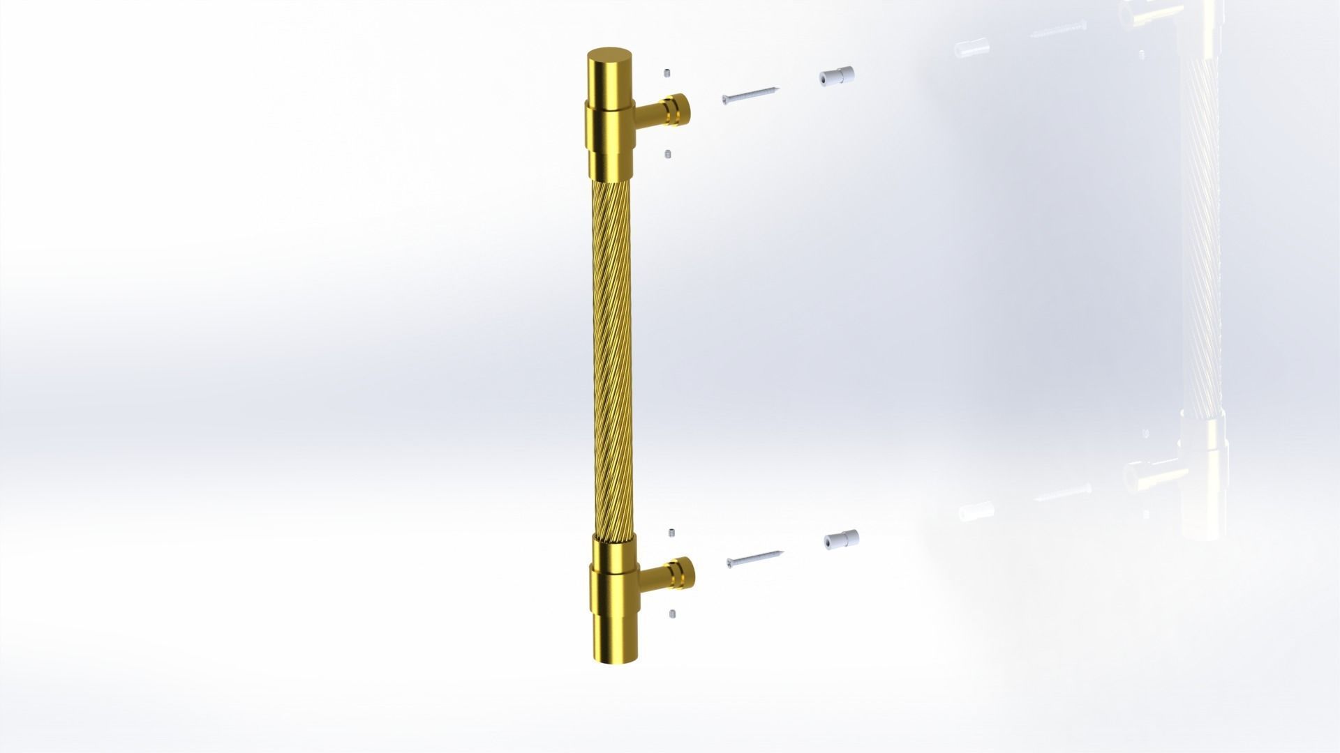 500mm Pull Handle With Technical Drawing and Montage Guide 3D model ...