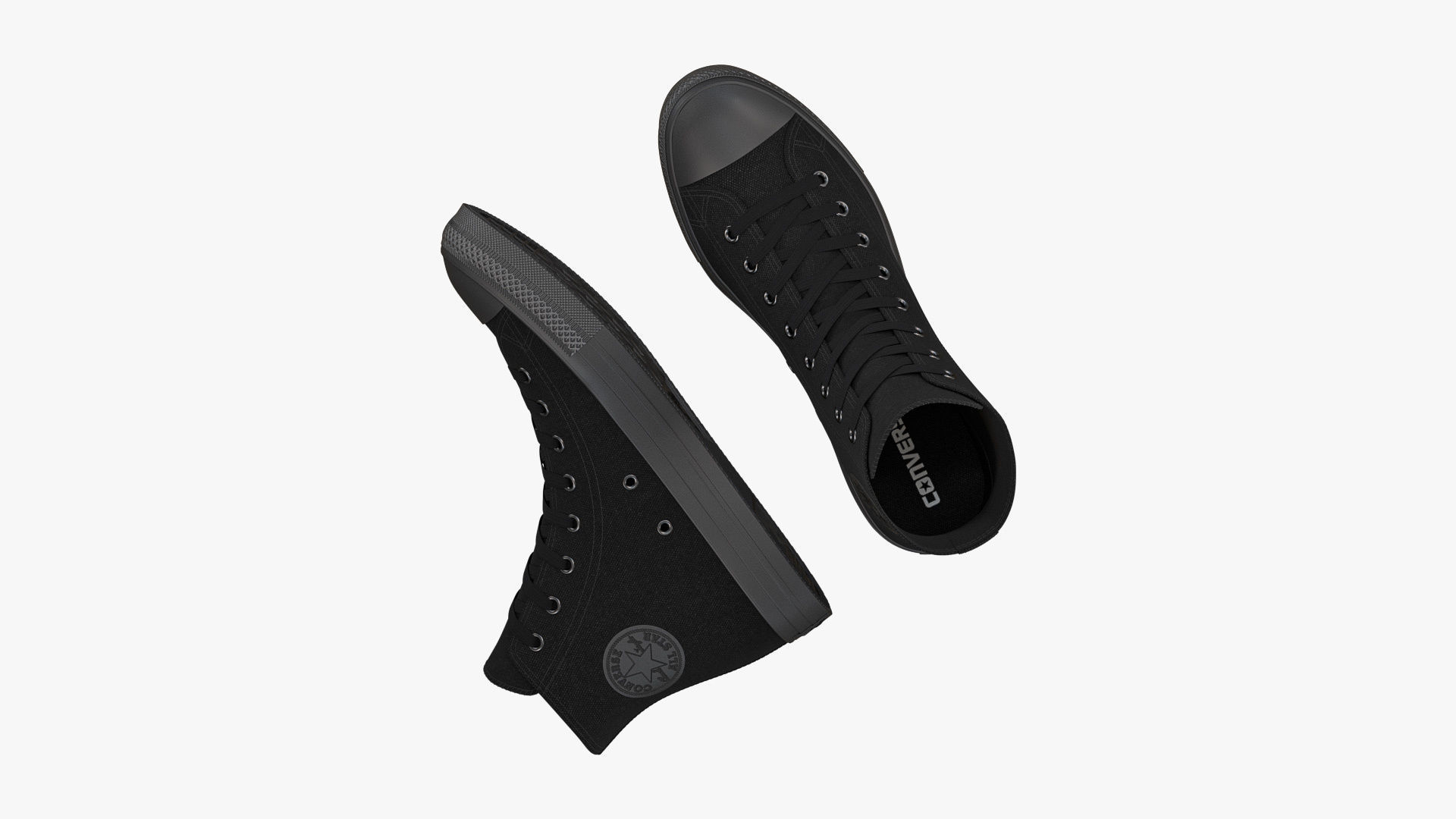 Chuck Taylor All Star Classic High Top Mono Black 3D model | CGTrader