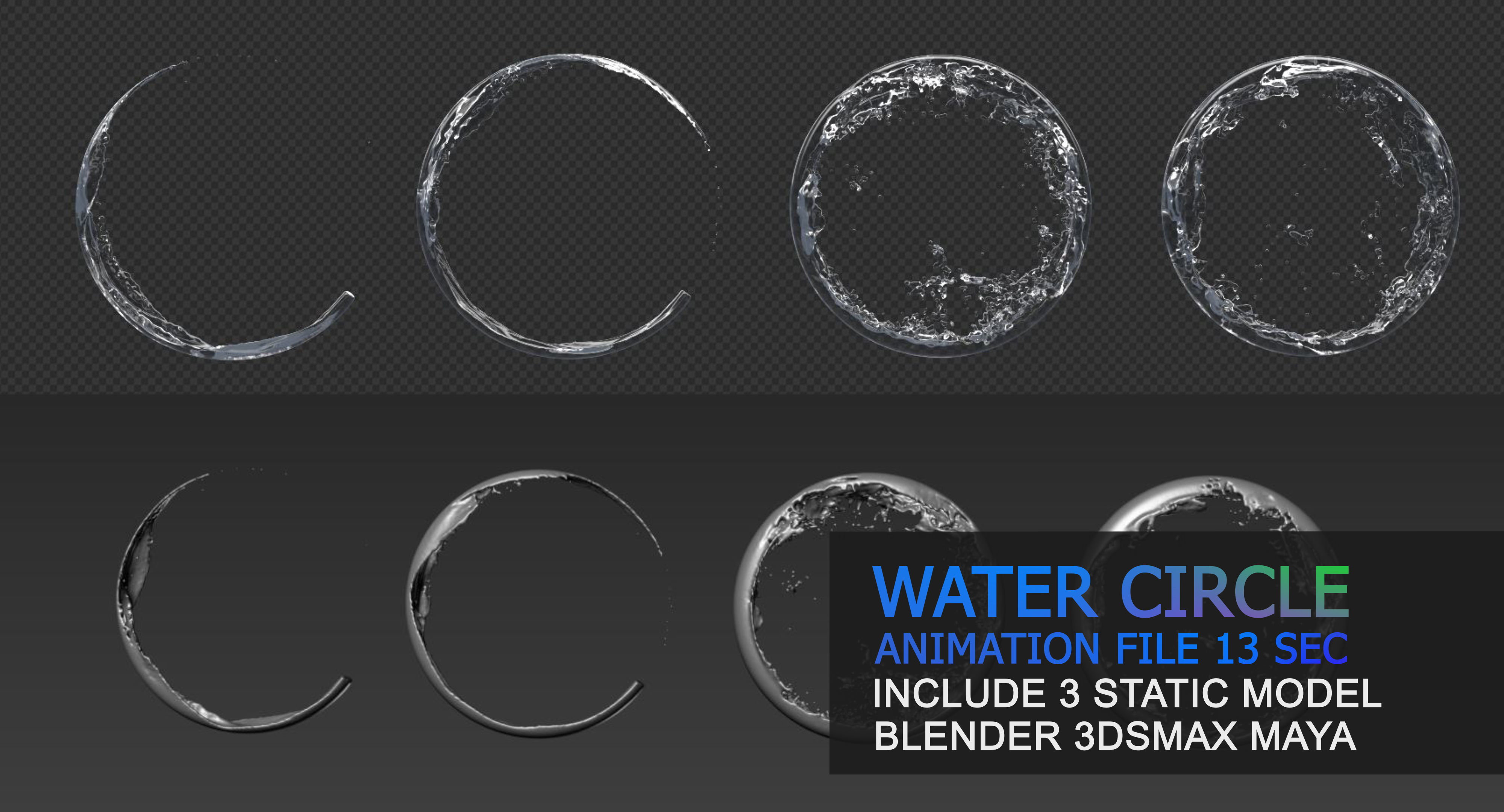 Water Splash Circle Animation 3D model animated | CGTrader